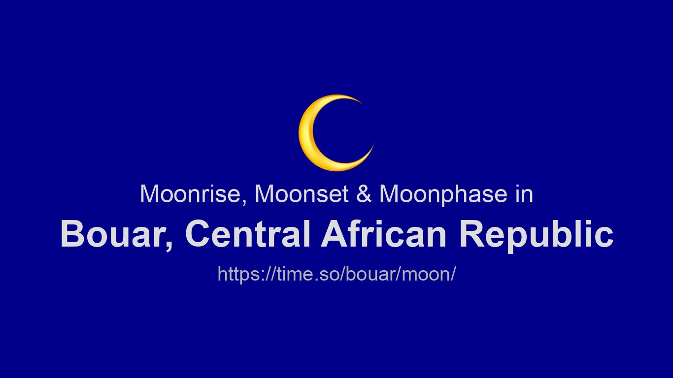 Moonrise, Moonset & Moon Phases in Bouar | Time.so