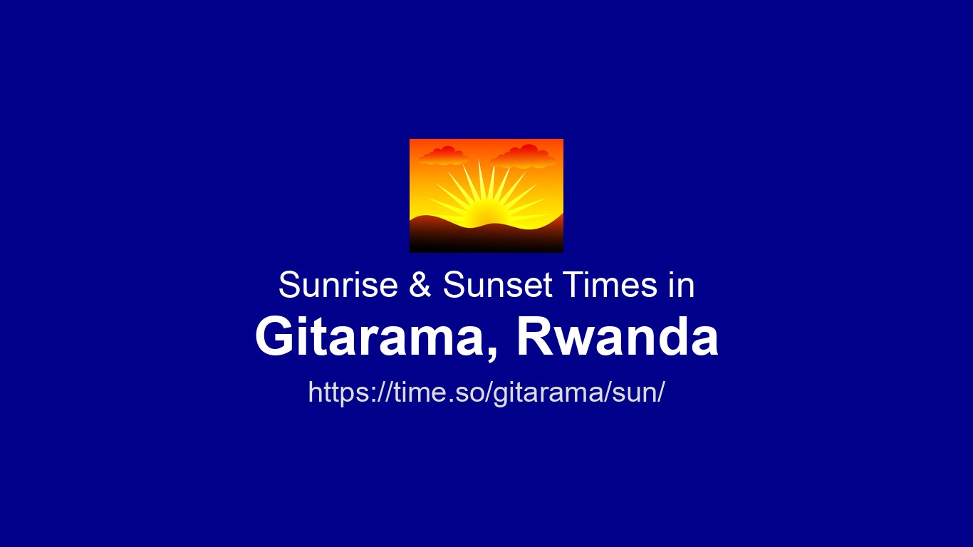 Sunrise & Sunset Times for Gitarama, Rwanda | Time.so