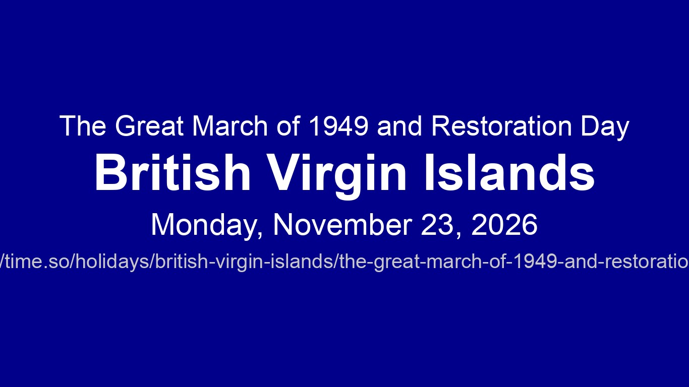 The Great March of 1949 and Restoration Day 2026 in British Virgin ...