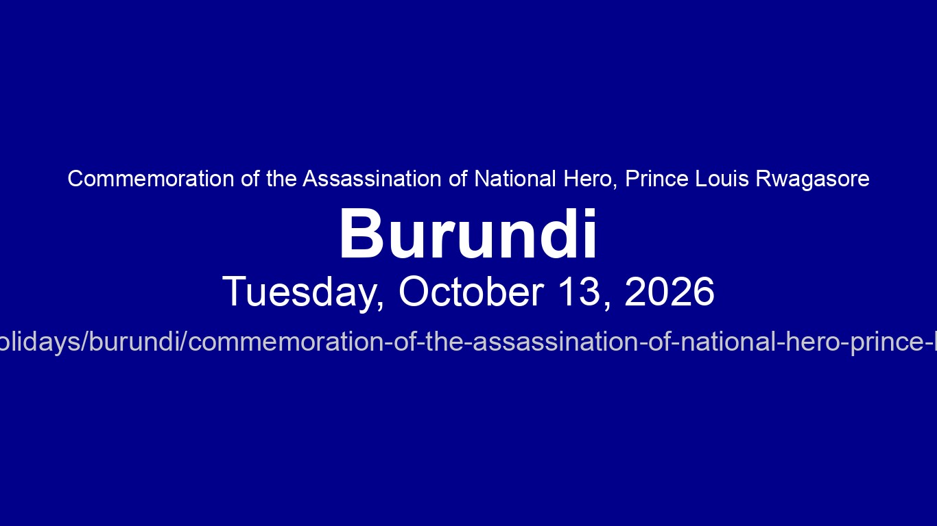 Commemoration of the Assassination of National Hero, Prince Louis ...