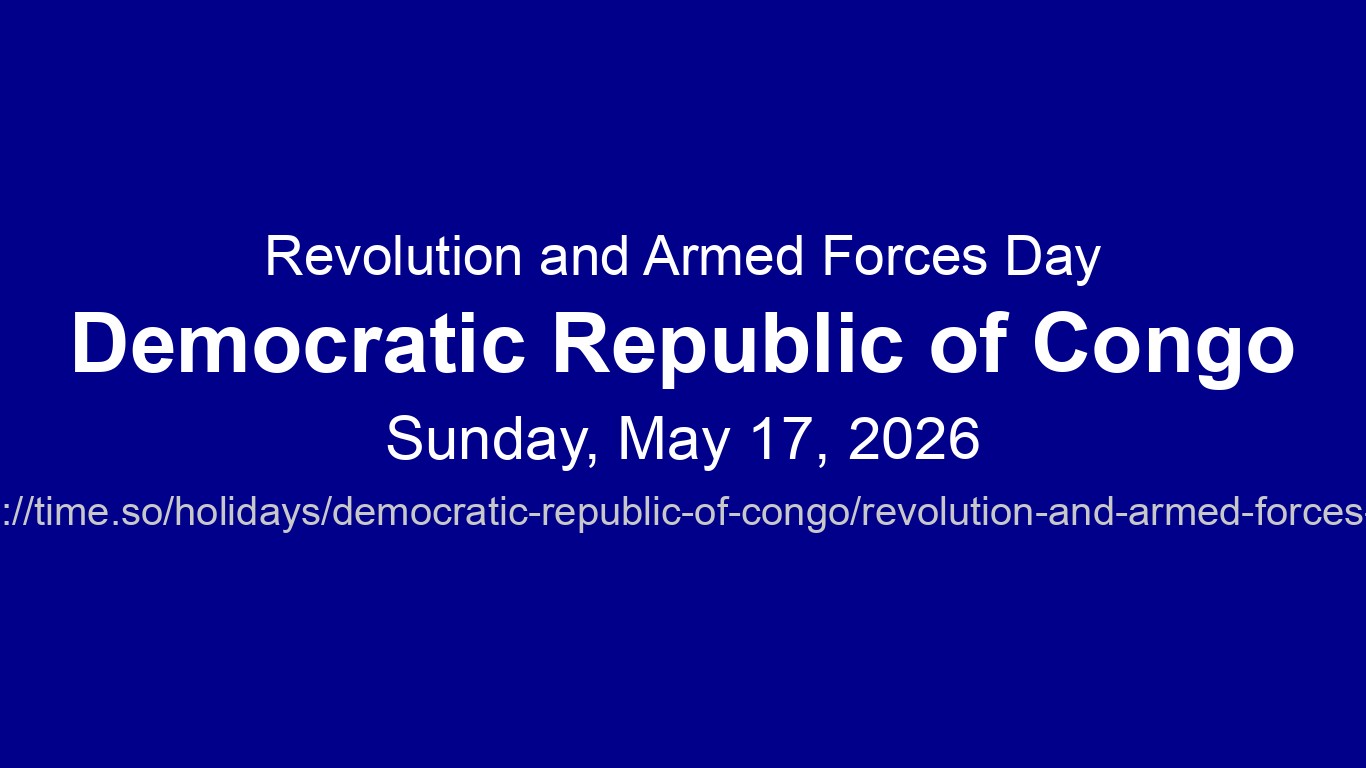 Revolution and Armed Forces Day 2026 in Democratic Republic of Congo ...