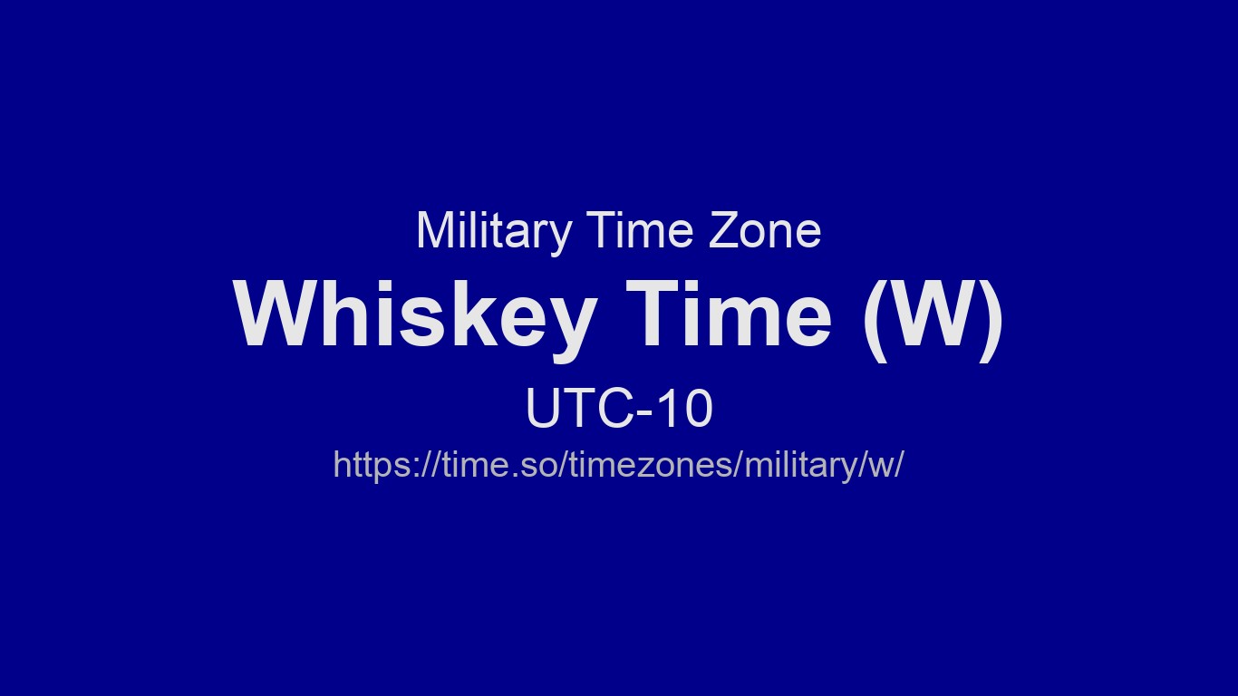 Whiskey Time Now - W Time Zone (Military Time zone) | Time.so