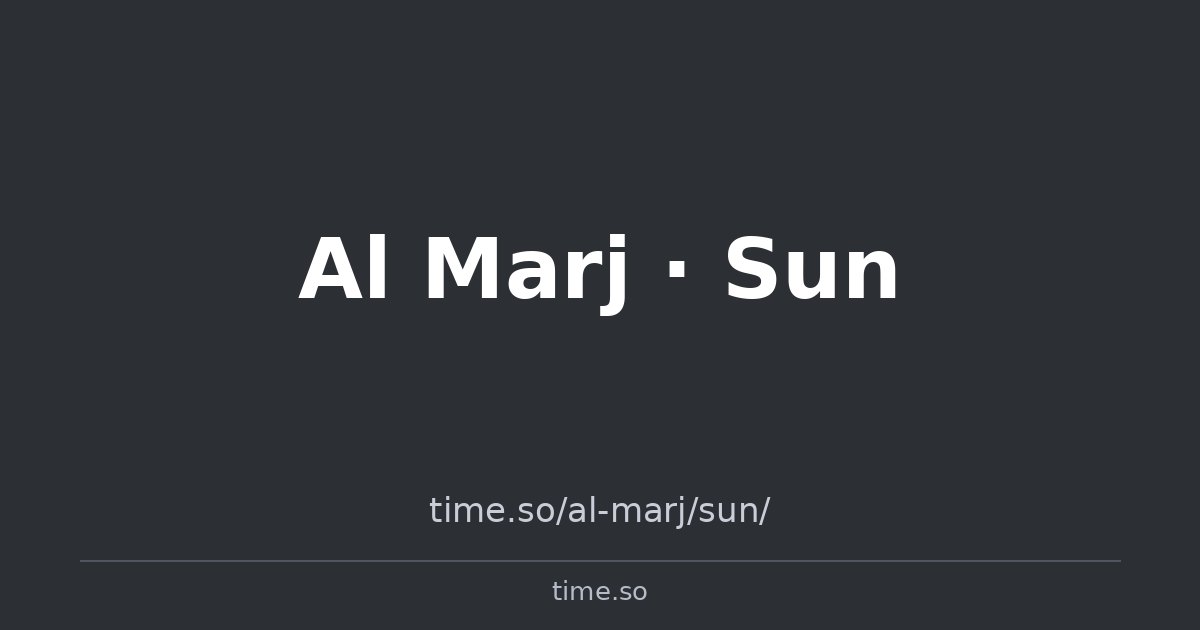 Sunrise & Sunset Times for Al Marj, Libya | Time.so