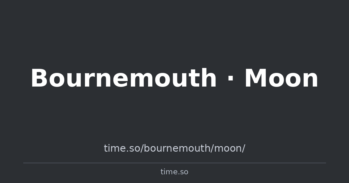 Moonrise, Moonset & Moon Phases in Bournemouth | Time.so