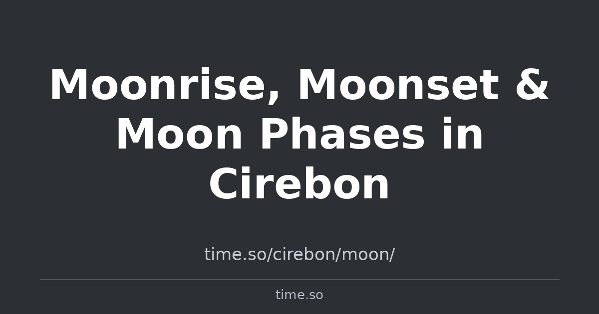 Moonrise, Moonset & Moon Phases in Cirebon | Time.so
