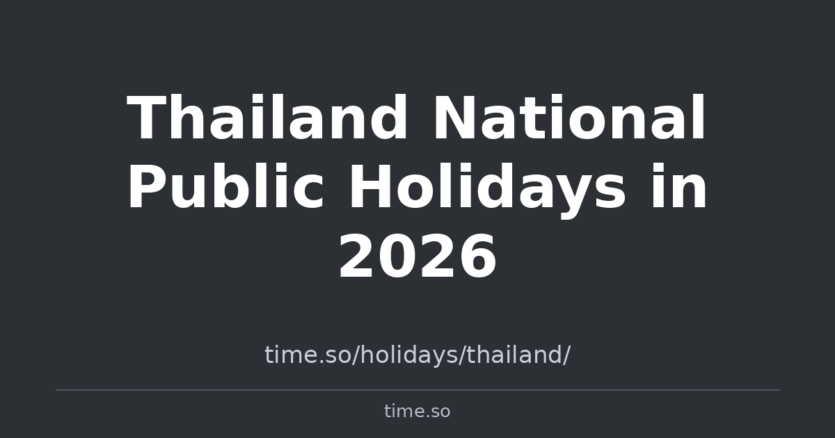 Thailand National Public Holidays in 2027 | Time.so