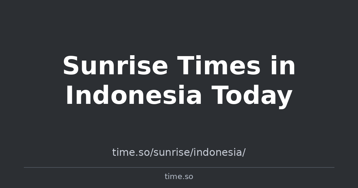 Sunrise Times in Indonesia Today | Time.so