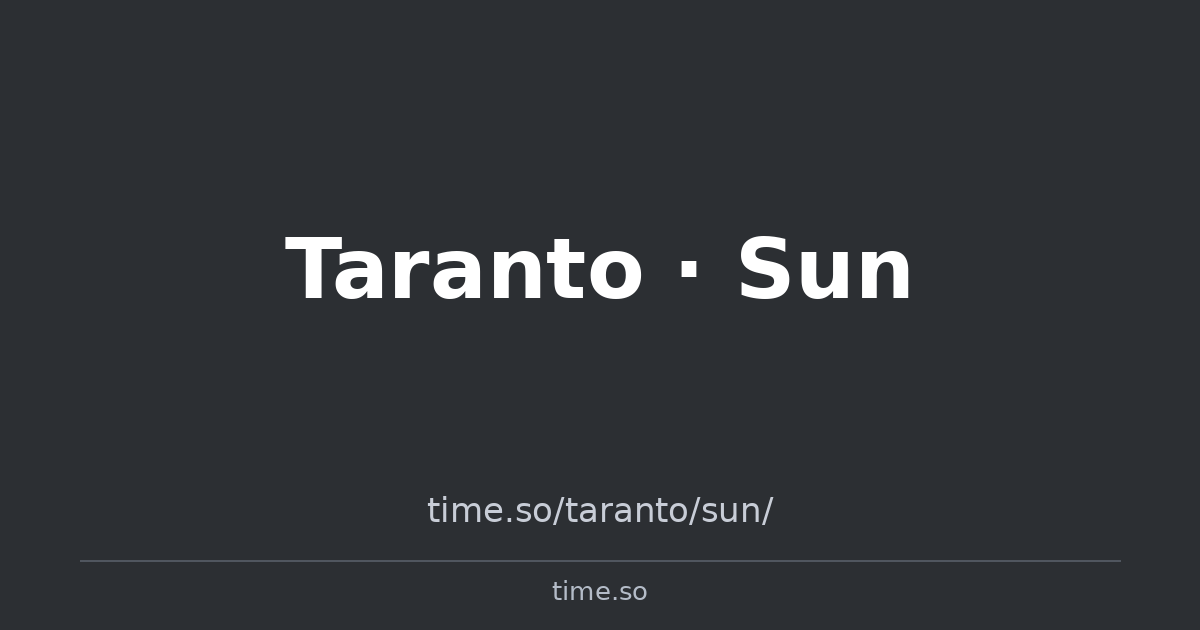 Sunrise & Sunset Times for Taranto, Italy | Time.so
