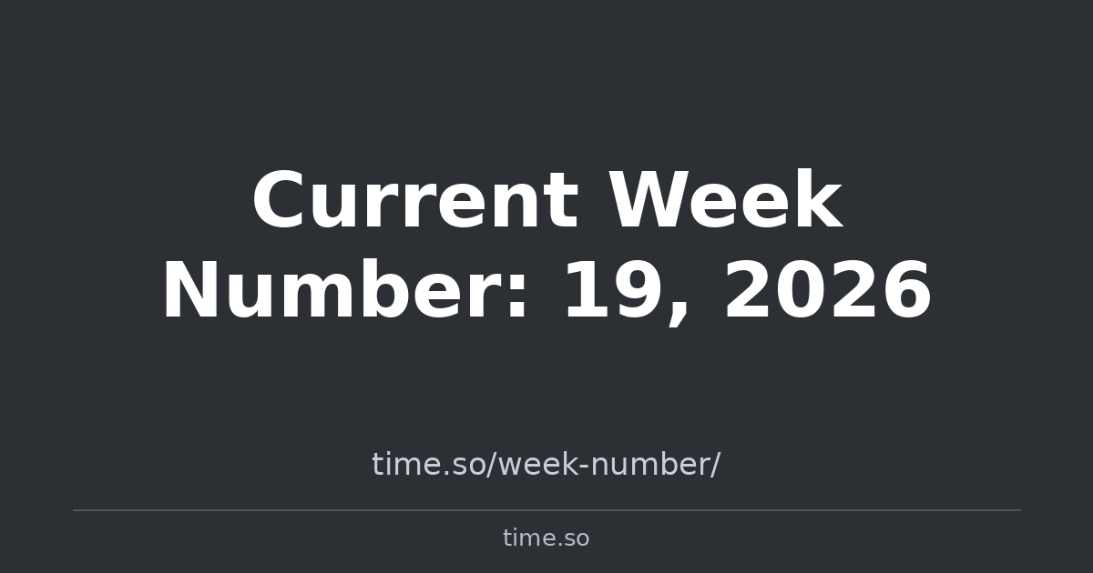 Week Number 26 — What Week Is It? (2026) | Time.so